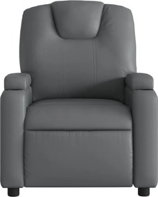 Masážní polohovací křeslo šedé, umělá kůže 3205981