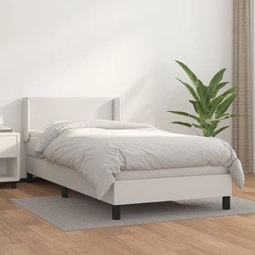 vidaXL Box spring postel s matrací 80 x 200 cm umělá kůže [3130689] Barva: Bílá