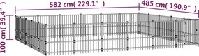 vidaXL Venkovní psí kotec ocel 28,23m² [3124636]