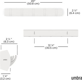 Matně bílý nástěnný věšák z borovicového dřeva 51 cm Flip – Umbra