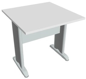 Stůl jednací rovný 80 cm - Hobis Cross CJ 800 Dekor stolové desky: bílá, Dekor lamino podnože: šedá, Barva nohou: Stříbrná