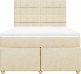 Box spring postel s matrací krémová 140x190 cm textil 3293580