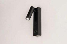Nástěnné LED svítidlo do ložnice s vypínačem a USB zásuvkou Master Black