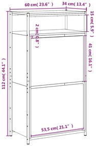 Botník dub sonoma 60 x 34 x 112 cm kompozitní dřevo