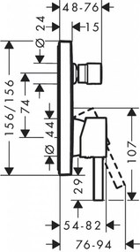 Hansgrohe Finoris - Vanová baterie pod omítku, chrom 76415000