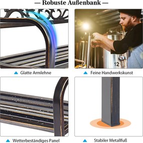 Costway Zahradní lavice parková odpočinková s opěradly starožitný nábytek