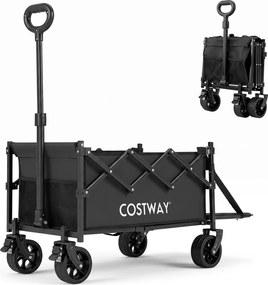 Costway 92 L Skládací všestranný ruční vozík s nastavitelnou brzdou