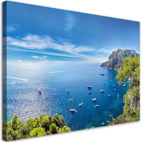 Obraz na plátně, Panorama z ostrovních mořských lodí - 60x40 cm