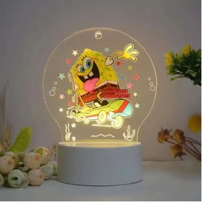 Stolní LED lampa s motivem "Spongebob" - 8 variant obrázků Varianta: 6 Spongebob na skateboardu
