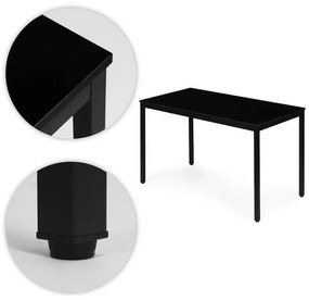Kuchyňský stůl černý 120 x 60 cm - univerzální stůl pro 4-5 osob