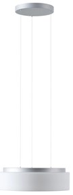 Osmont Eris LE3, závěsné svítidlo z triplexového skla se stříbrným závěsem, LED 27W 3000K, IP40, prům. 44,5 cm