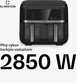 Klarstein VitaFry Duo Skylight, horkovzdušná fritéza, 7,6 l, 2 varné zóny, 6 programů