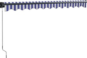Zatahovací markýza modrá a bílá 3 x 2,5 m textil a hliník 3154446