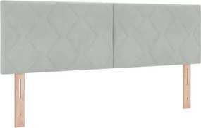 Postel s boxspringem s čelo Světle šedá 200 x 140 cm samet 3341522