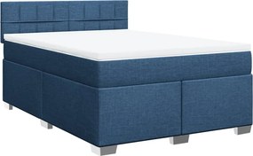 Box spring postel s matrací modrá 160x200 cm textil 3288245