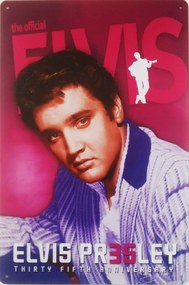 Plechová cedule Elvis II Velikost: A5 (20 x 15 cm)