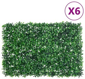  vidaXL Umělý plot z listnatého keře 6 ks zelený 40 x 60 cm - Default Title