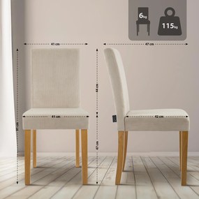 Sada 2 ks jídelních židlí Ina, látka cord, světlá antik - hnědá