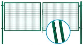 PILECKÝ s.r.o. Dvoukřídlá brána SOLID ZELENÁ ZN/PVC - 3580x1450 mm