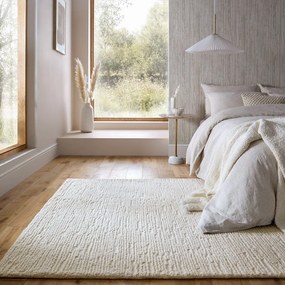 Slonovinový ručně tkaný vlněný koberec 160x230 cm Harris Boucle – Flair Rugs