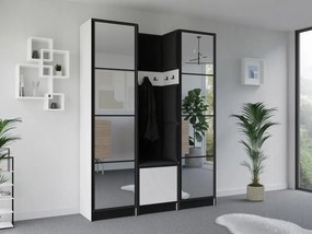 Šatní skříň EDEN 12 bílý + černý Vzor 1