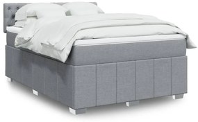 Box spring postel s matrací světle šedá 140 x 200 cm textil 3289398