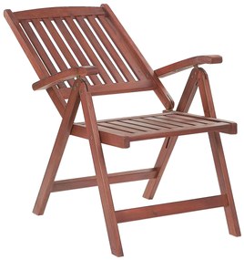 Sada 6 zahradních židlí z akátového dřeva s terakotovými polštáři TOSCANA Beliani