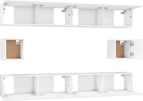6dílný set TV skříněk bílý kompozitní dřevo 3114366