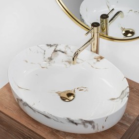 Rea Queen umyvadlo, 55 x 42 cm, imitace kamene-Carrara, REA-U1232