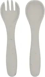 KikkaBoo Jídelní sada 5-dílná Platinum Silicone Sand / od 6 měsíců