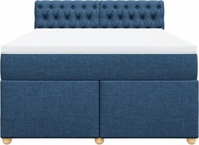 Box spring postel s matrací modrá 160x200 cm textil 3289044