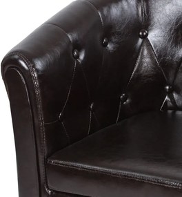 Miadomodo 74115 Křeslo s taburetem Chesterfield, hnědé