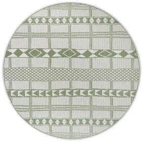 Hanse Home Collection koberce Kusový koberec Flatweave 104853 Green/Cream kruh - 160x160 (průměr) kruh cm