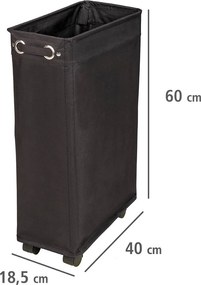 Úzký koš na prádlo, 43 L, WENKO, černý