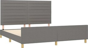 Rám postele bez matrace tmavě šedý 180 x 200 cm textil 3125155