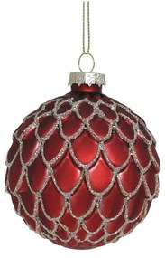 Červená skleněná vánoční ozdoba koule Chic Bauble – Ø 8 cm