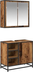 Sada koupelnového nábytku 2 ks Staré dřevo 65 x 33 x 60 cm 3402402