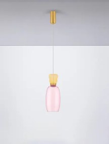 Designový lustr Pluma růžová