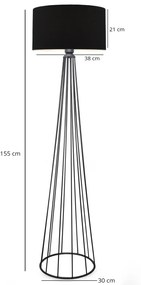 Opviq Stojací lampa AYD-3042, Černá