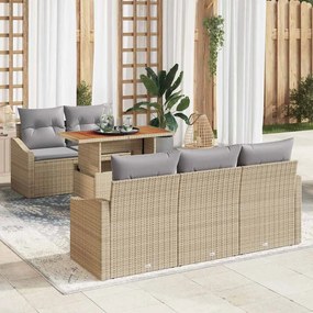Sada zahradních pohovek 6 ks Beige a šedá 3349776