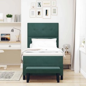 Postel s boxspringem s čelo Tmavě zelená 200 x 90 cm samet 3344489