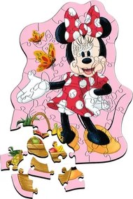 Trefl - Puzzle - Dřevěné obrysové puzzle Šťastná Minnie / 50 dílků / 2