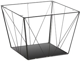 OnaDnes -20% Černý kovový konferenční stolek Kave Home Tilo 60 x 60 cm se skleněnou deskou
