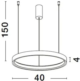 LED lustr Perrine 40 zlaté