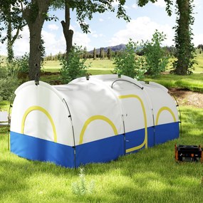 Outsunny Tunneltent, Stan pro 6 Osob se 3 Místnostmi, UV Ochrana, Síťová Okna, Odolný Rodinný Stan s Přenosnou Taškou, 3000mm Voděodolný Skupinový St…