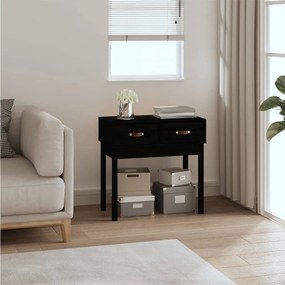 821753 vidaXL Konzolový stolek černý 76,5 x 40 x 75 cm masivní borové dřevo