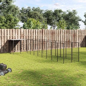Psí kotec černý 7,26 m² ocel 3082237