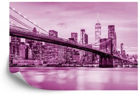 Fototapeta Brooklyn Bridge Nyc V Růžové Hladký vinyl 104x70.5
