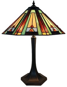 Stolní lampa Tiffany s barevným stínidlem Pomme - Ø 41*54 cm E27/max 2*60W