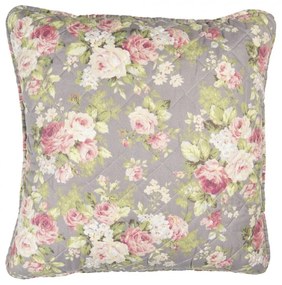 Taupe povlak na polštář s růžemi Roses – 50x50 cm